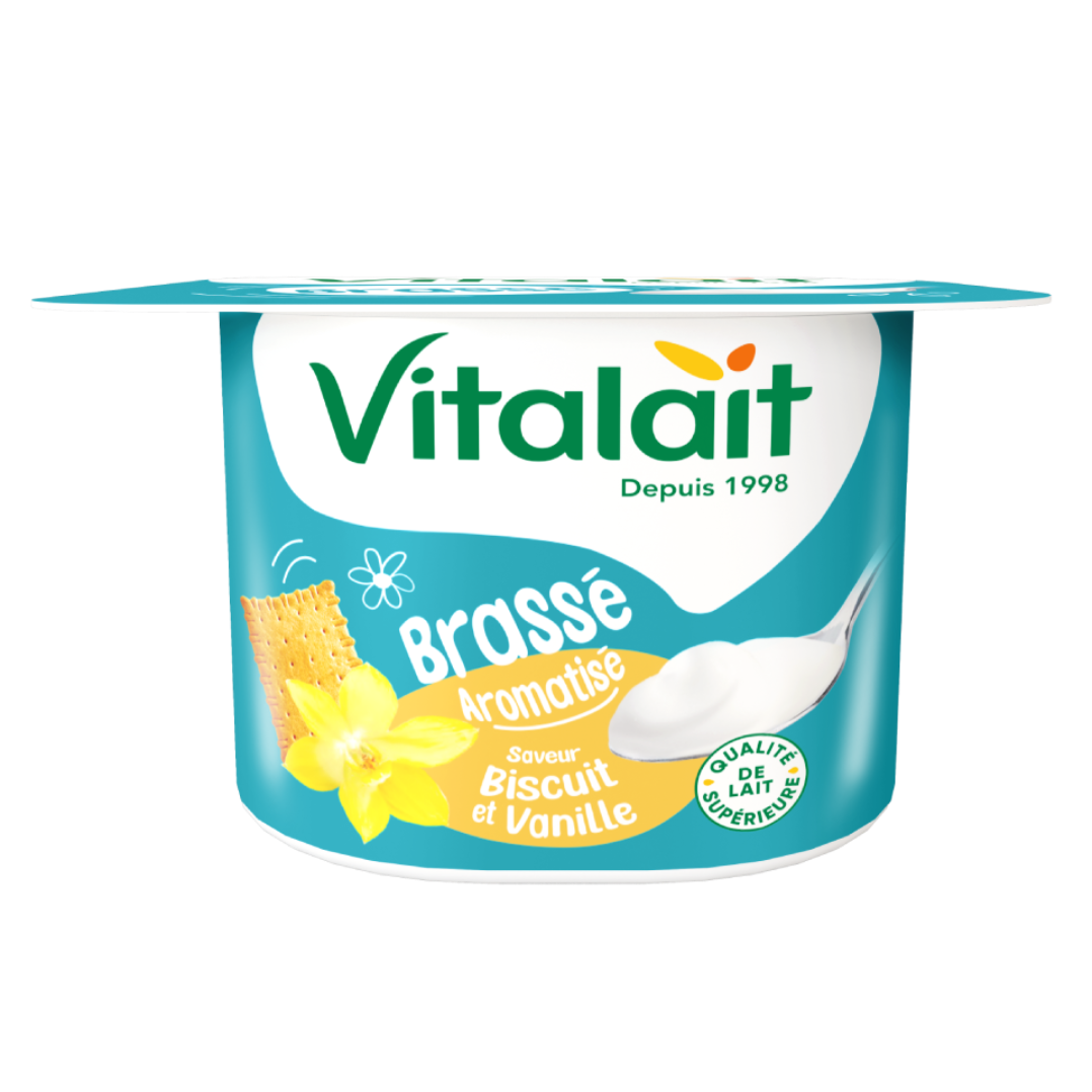 Yaourt Brassé Biscuit-Vanille 70g | Vitalait