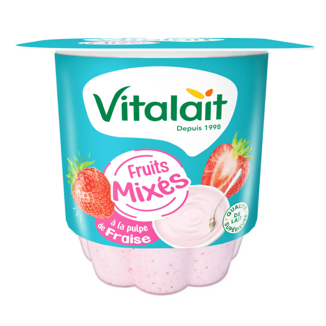 Yaourt aux Fruits Mixés Fraise 100g | Vitalait
